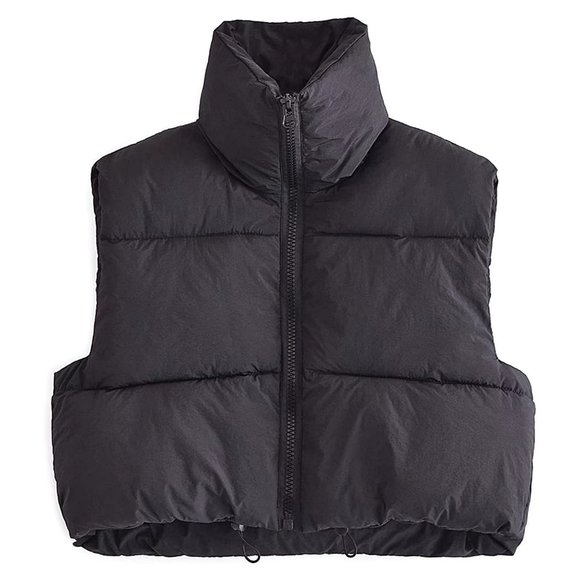 Jackets & Coats | Womens Cropped Puffer Vest Black | Poshmark